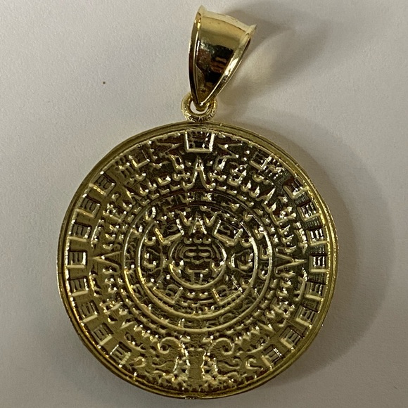Jewelry | 1k Gold Aztec Calendar Pendant | Poshmark